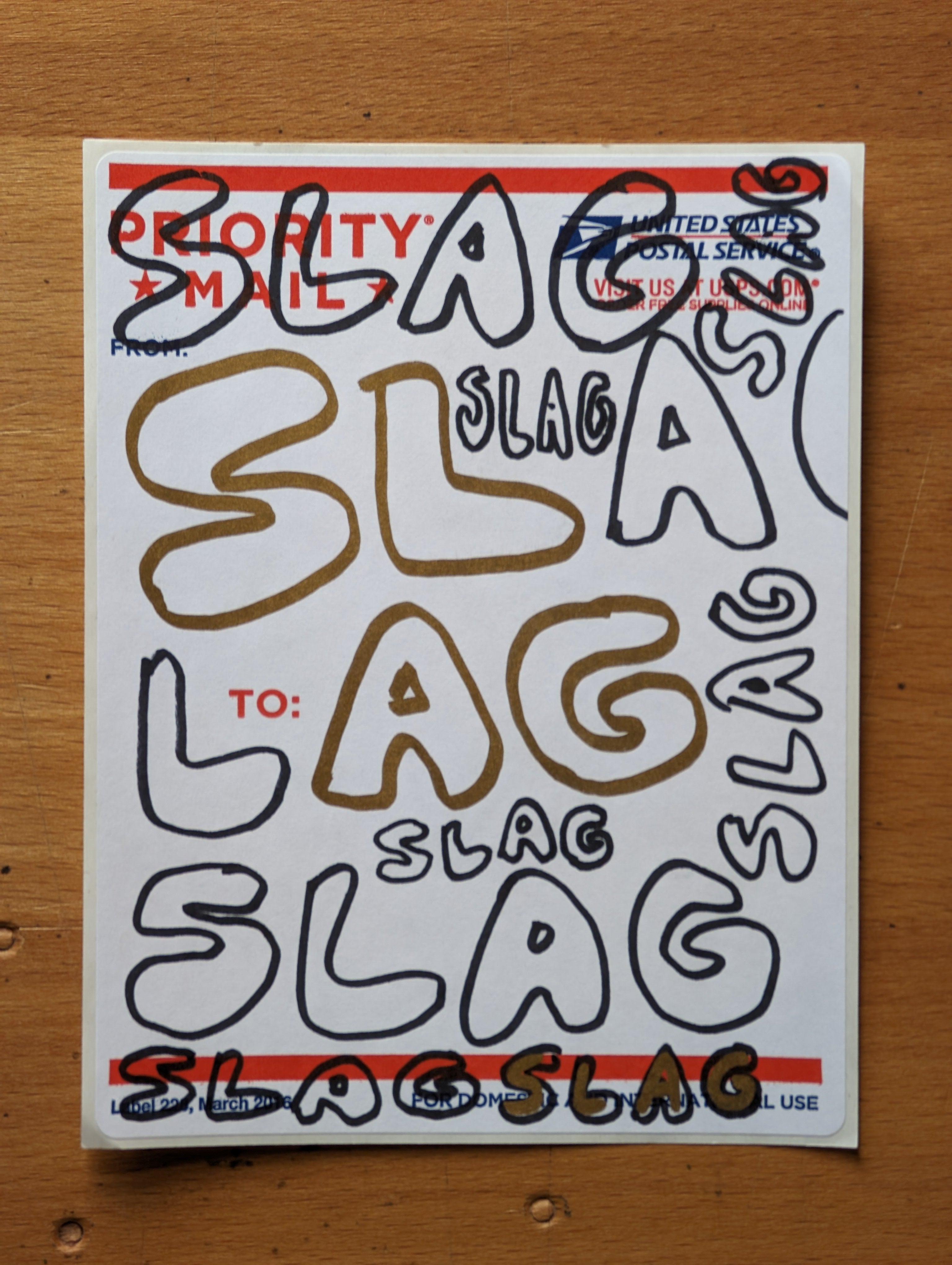 Hand-drawn Sticker – SLAG BAGS